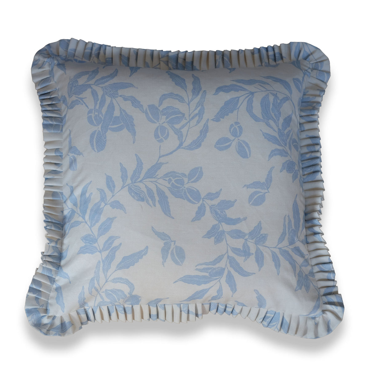 Katherine Dusty Blue Ruffle Pillow | Lulie Wallace